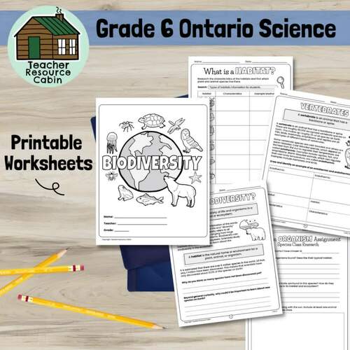 Grade 6 Ontario SCIENCE Workbooks and Slides by Teacher Resource Cabin