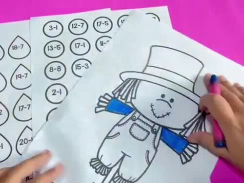 Scarecrow Math Craft | Scarecrow Math Craft Subtraction To 20 | TPT
