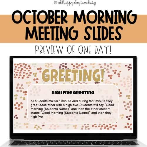 Morning Meeting Slides. Upper Elementary Morning Meeting. October MM ...