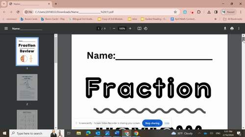 Simple, No Prep Fraction Review Packet by MaestraColon | TPT