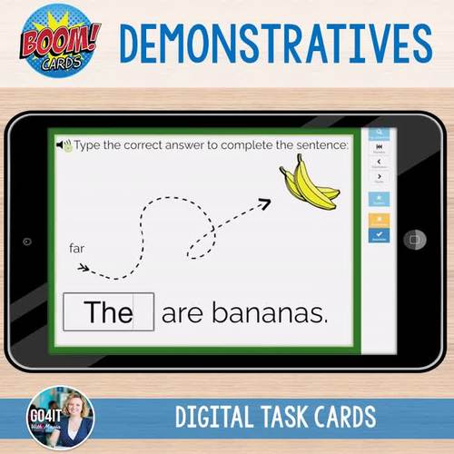 Distance Learning - Boom Cards™ Task Cards – Grammar - Demonstratives