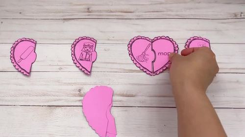 CVC Rhyme Matching Hearts, Valentine Perfect Match by Liv and Leb