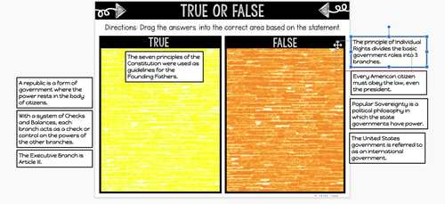 U.S. Constitution Principles DIGITAL Interactive Notebook | Choice Board