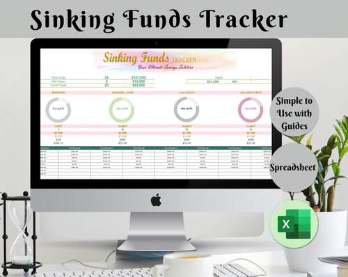 Sinking Funds Tracker Spreadsheet | Sinking Fund Tracker | Savings Tracker