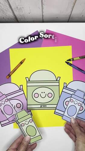 Back-to-School Activities - Color-Sorting and Color-Matching for Preschool