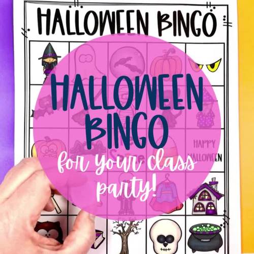 Halloween Bingo for Elementary Classroom Parties by Fixin' to Teach