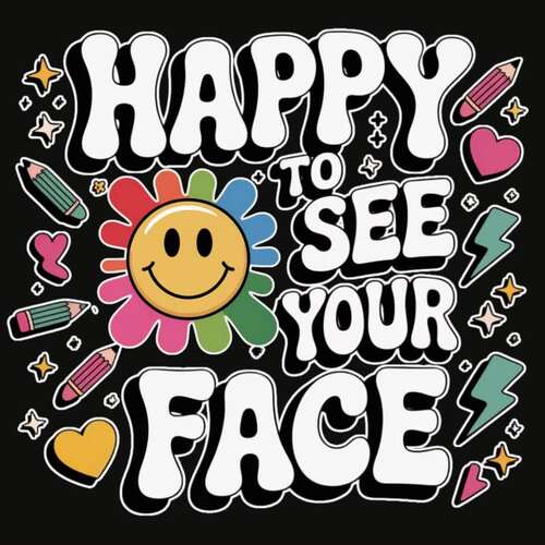 Happy to See Your Face | Back to School Welcome clipart| Smiley Daisy