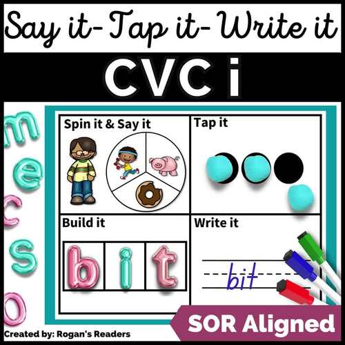 CVC i Short Vowels Orthographic Word Mapping Center Activity by Rogan's ...