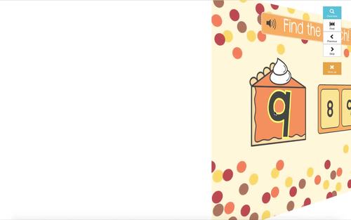 Thanksgiving Pumpkin Pie Numbers Level 1 Boom Cards™ Digital Task Cards