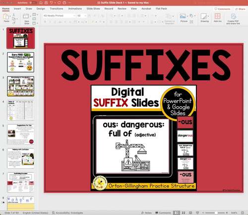 Digital Suffix Slides - Orton-Gillingham Morphology approach - for ...