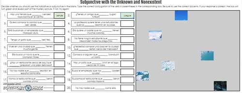Subjunctive with Adjective Clauses and Unknown Spanish Mystery Picture ...