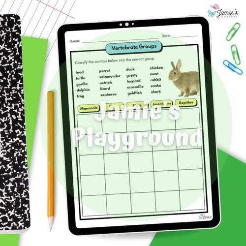 Classifying Animals Activity & Answer Key 3rd Grade Life Science