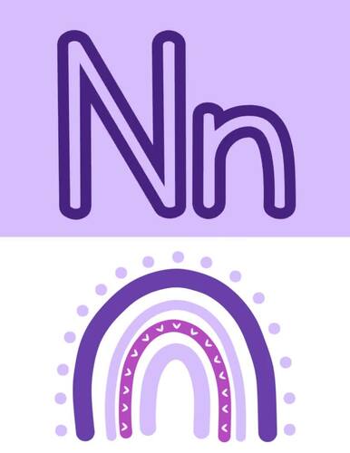 Purple Boho Rainbow Alphabet Posters / Signs by Mrs Normans Notebook