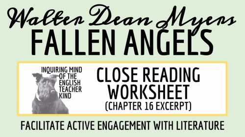 Fallen Angels by Walter Dean Myers Close Reading Worksheet (Chapter 16)