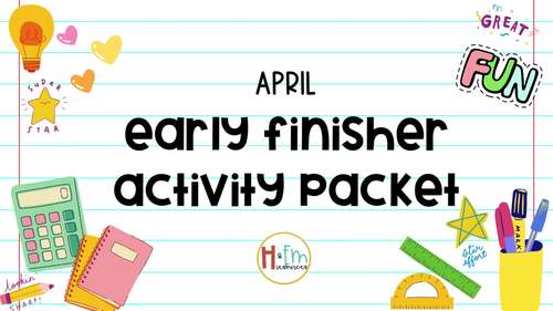 Spring Early Finisher Activity Packet │April Worksheets & Puzzles 4&5 ...