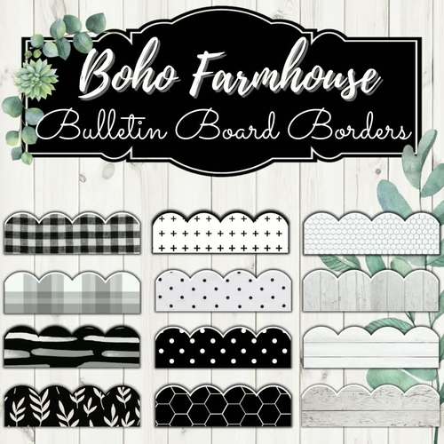 Farmhouse Patterns 12 Bulletin Board Borders - Farmhouse Classroom ...