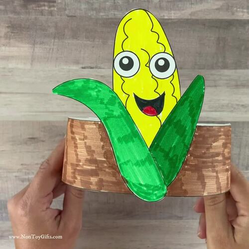 Corn Headband - Fall Paper Hat - Thanksgiving Crown - Autumn Coloring ...