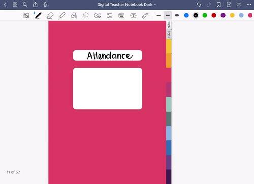 Digital Teacher Notebook Light Rainbow by Math and History Doodles