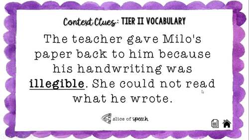 Tier II Vocabulary Context Clue Task Cards - 5th Grade by Slice of Speech