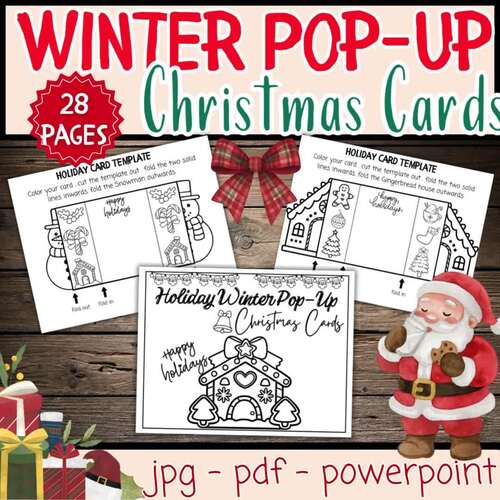 Winter Pop-Up Christmas Cards - 3D Holiday Craft Activity - Holiday Pop-Up
