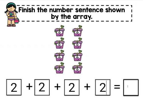 Arrays and Repeated Addition Math Boom Cards & Printable Task Cards