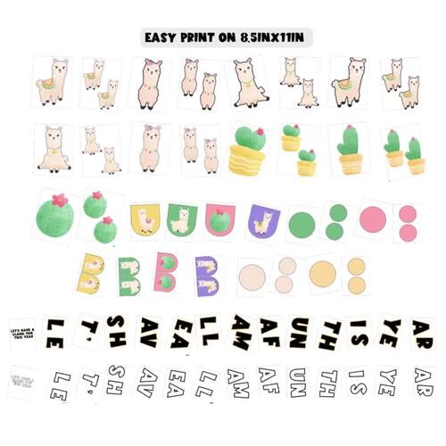 Back to School Llama Bulletin Board Kit | Classroom Door Decor | Editable