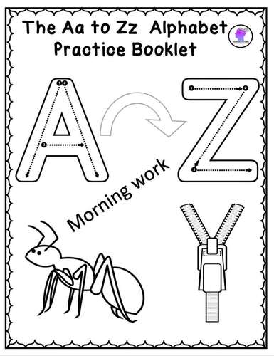 Alphabet A-Z morning work booklet-reading writing and colouring task