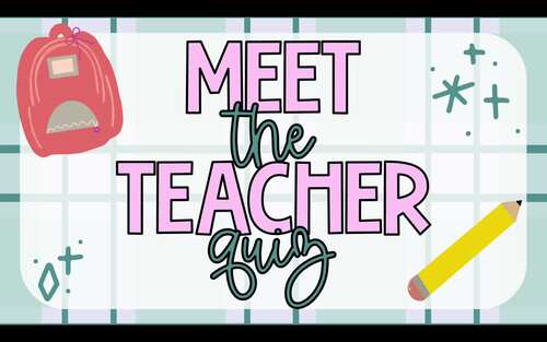 Meet the Teacher Slideshow & Quiz by Fit for Learning | TPT