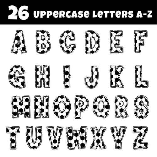 Soccer Ball Alphabet and Numbers Clipart | Sports Classroom Decor Letters