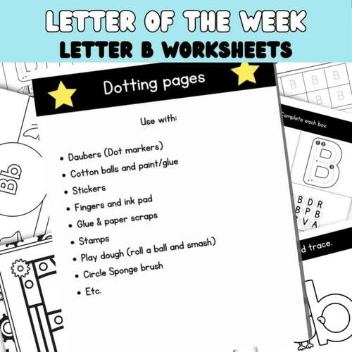 Letter of the Week Worksheets | Letter B packet | Letter Practice Pages