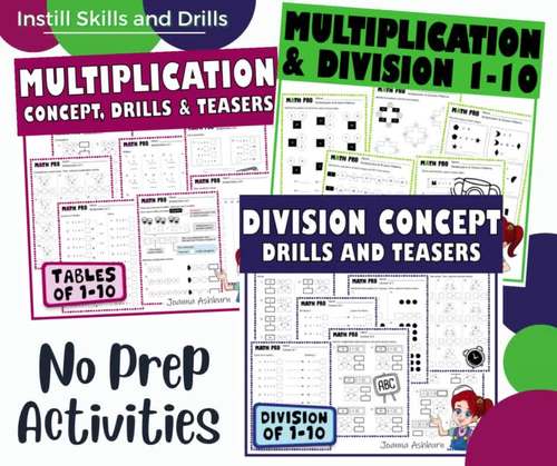 Multiplication and Division 1 to 10 Practice and Word Problems ...