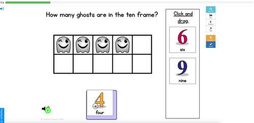 Ghost Ten Frame Counting | Halloween Boom Cards by Teaching Autism