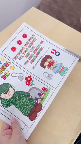 Memorial Day Thank-You Card Craft – Coloring & Writing Activity for Kids