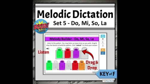 Music Distance Learning Game | Melodic Dictation Key of F, Set 5 - Do ...