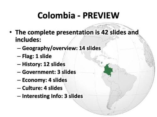 Colombia PowerPoint - Geography, History, Government, Economy, Culture ...