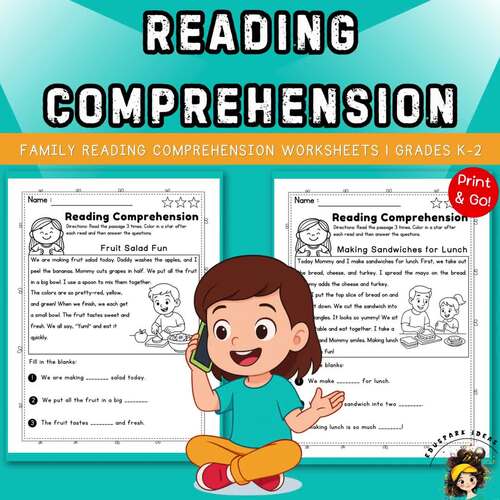 Family Reading Comprehension Worksheets with Questions | Grades K–2 ...