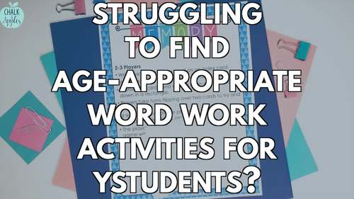 Vocabulary Activities & Word Work - Any List Word Work for Big Kids