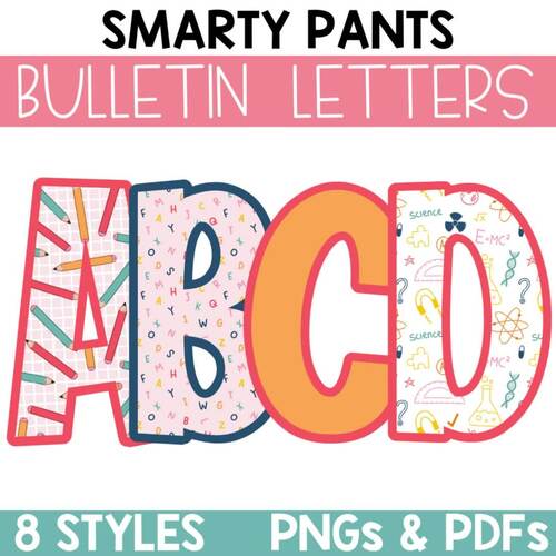 Back to School Bulletin Board Letters / Clipart / Lettering Pack ...