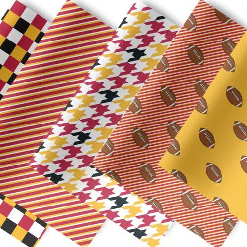 Team Spirit Football Digital Paper Seamless Patterns Kansas City Chiefs ...