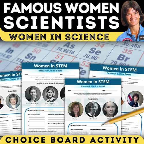 Women in STEM Choice Board Research Activity | Influential Women Scientists