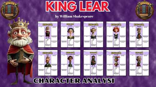 KING LEAR by William Shakespeare - Character Analysis Worksheets