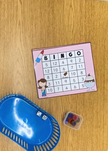 Ice Cream Math BINGO/Addition With Dice/Sums to 12/Math Centers/Print ...