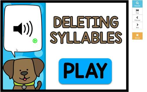 INITIAL SYLLABLE DELETION BOOM CARD ACTIVITY PHONOLOGICAL AWARENESS ...