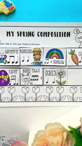 Spring Printable Rhythm Manipulatives + Composition Activity for Centers