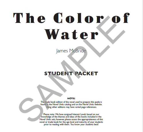 The Color of Water Novel Units® Student Packet Novel Study | TPT