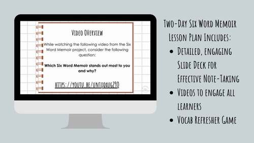 Six Word Memoirs | Back to School Activity | High School English