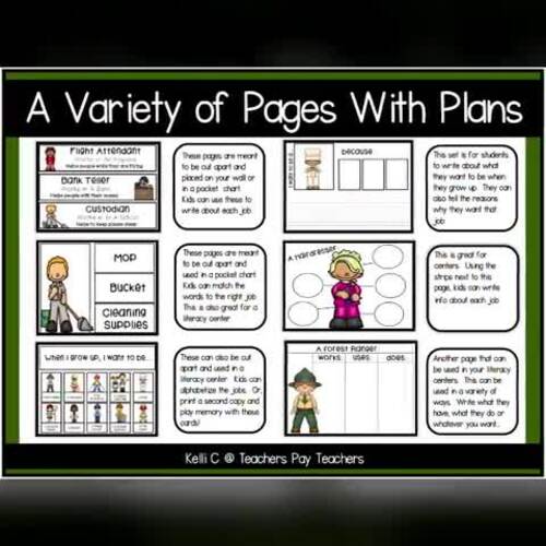 Community Helpers Activities For Writing Centers Working on Jobs or ...