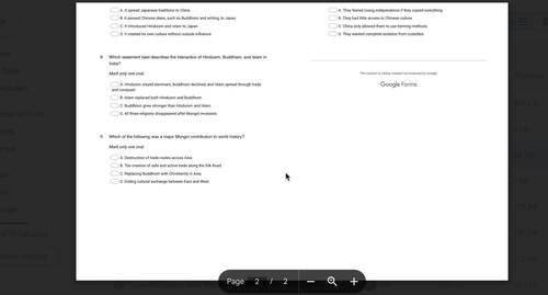 Civilizations in Asia Test | Levels 3 & 4 | World History Assessment