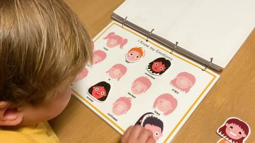 Emotions Busy Book Page, Emotions Matching Worksheet for Toddlers