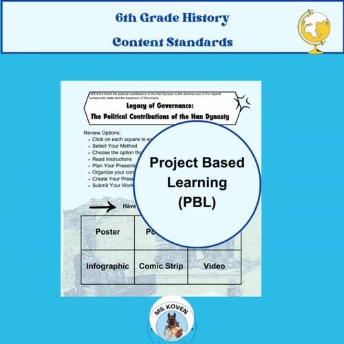 HSS 6.6.6: Han Dynasty Contributions PBL Choice Board by Ms Koven with ...